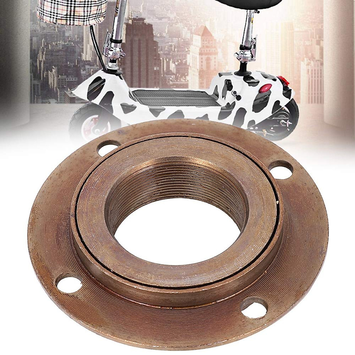 Drfeify Electric Scooter Wheel, Metal Four-Hole Toothless Flywheel Wheel Scooter Wheel Accessory Fit for Electric Scooter,