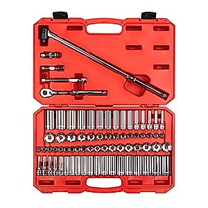 TEKTON 3/8 Inch Drive 6-Point Socket and Ratchet Set, 73-Piece (1/4-1 in., 6-24 mm) | SKT15311