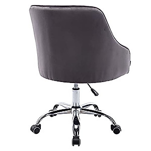 Modern Shell Swivel Chair, Velvet Desk and Chair, Leisure Office Chair Living Room Bedroom (Black)