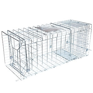 JT Eaton 485N Answer Single Door Live Animal Cage Trap for Medium to Large Size Pests, 31" x 11" x 13", Heavy Duty Steel