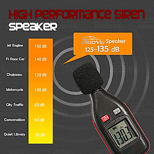 BooYu 200W Compact High-Performance PA Siren Horn Speaker [Ultra Slim] [8 Ohms] [125-135 dB] [IP66 Waterproof] [Capable with Any 100-200 Watt Siren] for Police Car, Ambulance, Fire, Engineer Vehicles