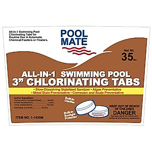 Pool Mate 1-1440M All-in-1 Swimming Pool 3-Inch Chlorine Tabs, 35-Pounds