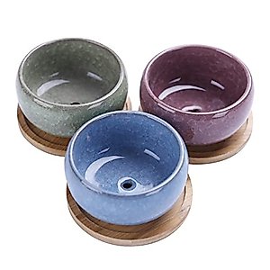 HANABASS 3 pcs Modern Saucers Desktop Ceramic Home for Greenhouse Mini of Pots Indoor Flowerpots Retro Bonsai and Ice Vintage Planters Nursery Cactus Decor Decoration Cup Pot Flower with