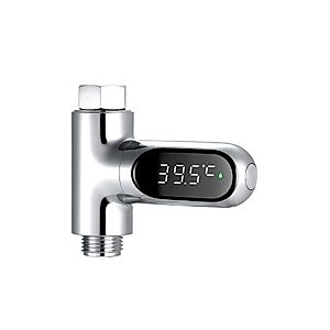 Shower Thermometer, LED Digital Display 0~100℃ Baby Bath Water Thermometer Celsius/Fahrenheit Display 360° Rotating Screen for Home Kitchen Bathroom