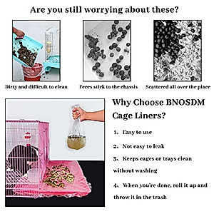 BNOSDM 50 PCS Rabbit Cage Liners Disposable Guinea Pig Cage Liner Hamster Tray Liner Plastic Small Animals Bedding Waste & Litter Pan Bag Universal Toilet Film for Bunny Hedgehog Ferret Rat