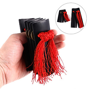 1 Pair Chinese Kuaiban Bamboo Bamboo Musical Instruments Traditional Hand Percussion Castanets Clapper Instrument for Adults Chinese Spring Festival (Black)