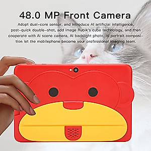 Yoidesu 7in Tablet, Kids Tablet 5G WiFi Dual Band 2GB 32GB 8 Cores CPU for 10, Dual Camera Single Speaker Tablet with Stand 100‑240V (US Plug)