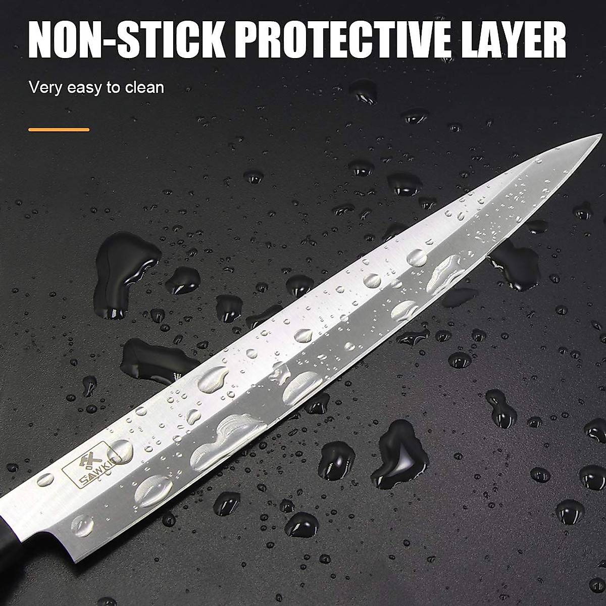 sawkit Sashimi Sushi Knife 7-9 Inch/Fish Perfect Boning Knives/Bread Chef's/For Cutting Sushi/Sashimi Fish Filleting Slicing/Very Sharp Stainless Steel Blade Meat and Peeling Multi-Purpose Kitchen