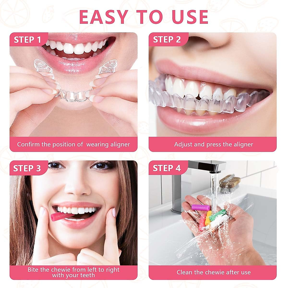 KISEER 48 Pcs Colorful Orthodontic Aligner Chewies for Aligner Chompers Aligner Trays Seaters, 6 Color