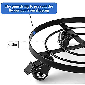 Amagabeli Garden Home 2 Pack 14" Plant Caddy with Wheels Heavy Duty Iron Wheeled Stand Brake Round Pot Mover On Roller Dolly Holder Indoor Outdoor Planter Trolley Casters Rolling Coaster Metal BG2071