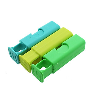 SQXBK 12PCS 60x15mm Non Slip Plastic Bread Bag Closure Clip Reusable Grocery Bag Closure Clip Easy to Squeeze Lock and Release