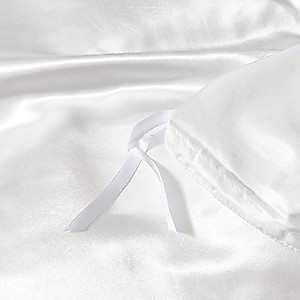 HOdo Home Satin Duvet Cover Twin Size, 3 Piece Silk Like Comforter Cover, Ultra Soft and Breathable Bedding Set with Zipper Closure & Corner Ties