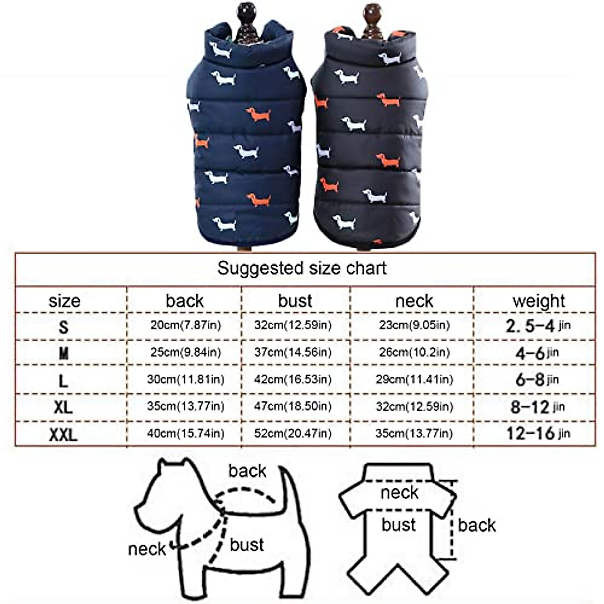 Dog T Shirts with Sleeves Pet Clothes Dog Clothes Clothes Vest Fall and Winter Warm British Teddy Warm Down Jacket Raincoat Dogs Medium