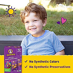 Annie's Organic Variety Pack, Cheddar Bunnies, Bunny Grahams and Cheddar Squares, 12 Pouches, 11 oz