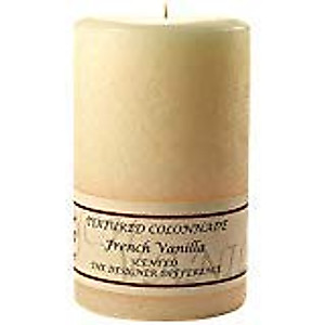 Textured 4x6 French Vanilla Pillar Candle for Wedding/Dinner, Holiday Event, Home Decoration, 70 to 90 Hours, 4 in. diameterx6.25 in. Tall, 1 Piece