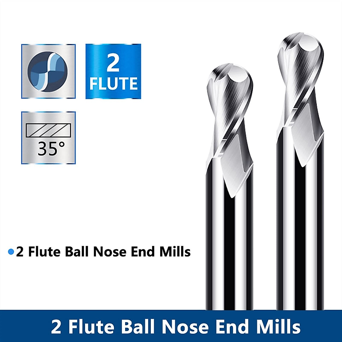 VIEUE Drill Bits 2-Flute Ball End Mills Carbide Tools CNC Mills Thread Drills Metal Engraving Drills Helical Mills (Cutting Edge Length : 4x17x45)