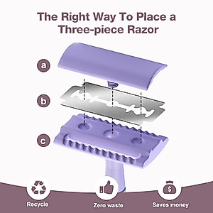 KINGHOOD Copper Single Blade Razor for Gentle & Close Shave - Double Edge Safety Razor with 10 Blade Refills, Long Handle, Weighted Razor, Eco-Friendly & Less Irritation Perfect for Sensitive Skin