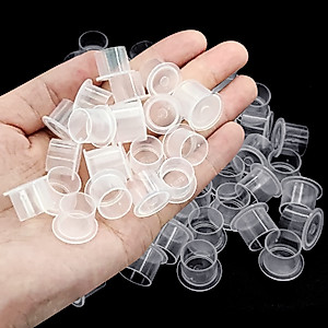 Tattoo Ink Cups 200PCS 17mm Big Tattoo Pigment Cups With Base Disposable Plastic Tattoo Ink Caps Cups for Tattoo Ink Tattoo Kits Supplies
