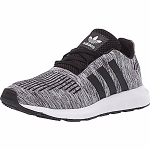 adidas Originals unisex child Swift Run Sneaker, White/Black/Black, 4 Big Kid US