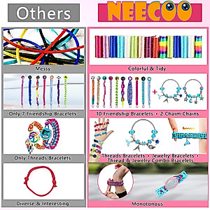 NEECOO Friendship Bracelet Making Kit for Teen Girls,Best Girl Gifts of Jewelry Making Kits for Birthday,Christmas,Rewarding & Party,DIY Arts and Crafts Toys for Kids Ages 6 7 8 9 10 11 12 and Up