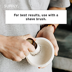 SUPPLY Marble Shaving Bowl - Handcrafted Marble Bowl for Shaving - Creates Better Lather, Warms Shaving Cream, Bathroom Decor - White Marble