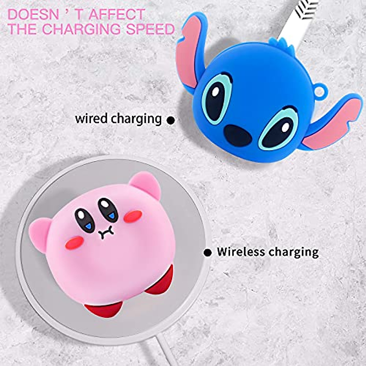[2Pack]Cover Case for Galaxy Buds Pro (2021)/Galaxy Buds Live (2020),Cute 3D Cartoon Anime Silicone Protective Cover Ear Stitch Blue & New Star Kabi Cover for Samsung Galaxy Buds 2(2021) Charging Case