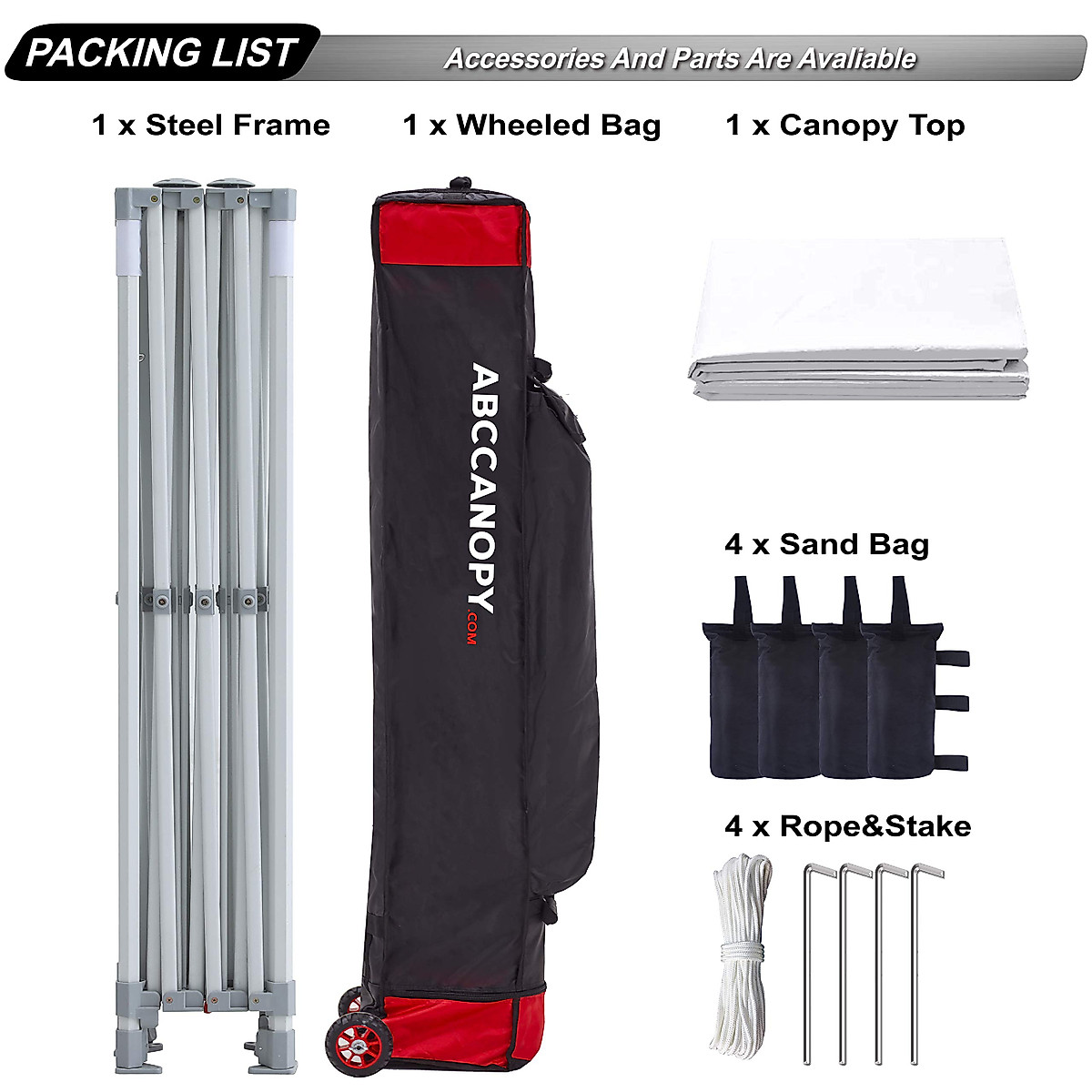 ABCCANOPY Commercial Pop Up Canopy Tent 10x15 Premium-Series, White