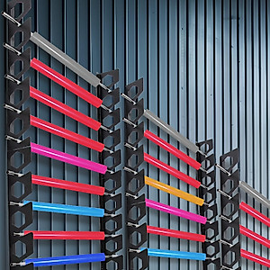 DIYTUNINGS 10 Roll Black Wall Mount Storage System Rack for Car Vinyl & Tint- Large Sign & Banner Material Holder,Organizer Fabric Spool Convenient Craft Stand