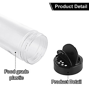 MUXHEL 12 Pcs 15 oz Plastic Spice Jars with Shaker Lids, Food-Grade Clear Seasoning Shaker Containers, Large Spice Containers for Spice, Powders and Herbs