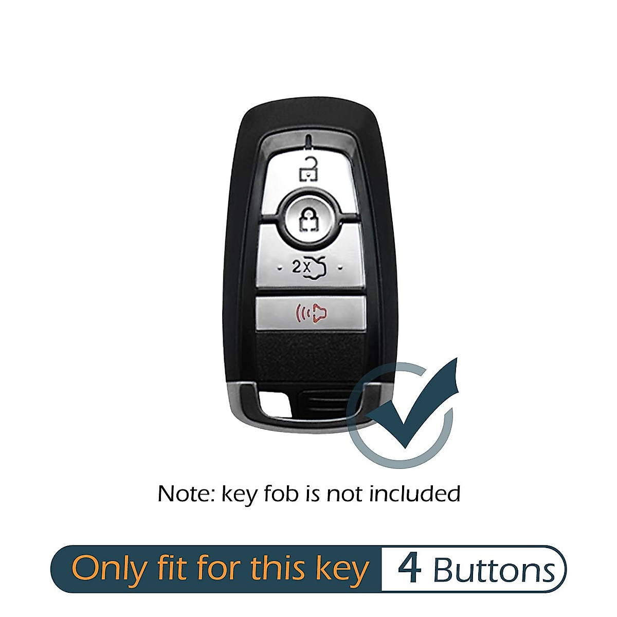 GFDesign 2 Pcs Silicone 4 Buttons Key Fob Cover Remote Case Keyless Rubber Protector Holder Compatible with 2019 2018 2017 Ford Fusion Edge Expedition Explorer Mustang