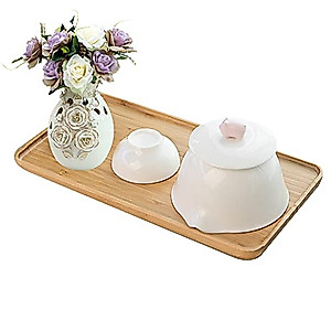 Bamboo Vanity Tray, Bathroom Sink Vanity Trays Bathroom Counter Tray for Organizing and Decor Display Toilet Tank Top Tray Bamboo Tray Table Tray Rack 11.8 x 6 x 0.7 inch