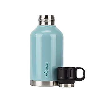 Reduce Insulated Growler, 64 oz - Up to 60 Hours Cold - Vacuum Insulated, Large Capacity for Any Adventure - Dual Opening Leak-Proof Lid, Doubles as a Cup - Eucalyptus, Opaque Gloss