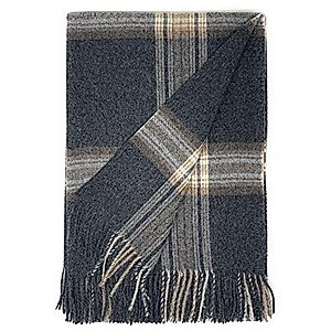 Alpaca Home | Tartan Plaid Alpaca Throw Blanket | 100% Baby Alpaca Wool in Natural Shades | 6.6 Feet Long X 4.25 Feet Wide | Hypoallergenic, Soft & Cozy (Campfire Plaid)