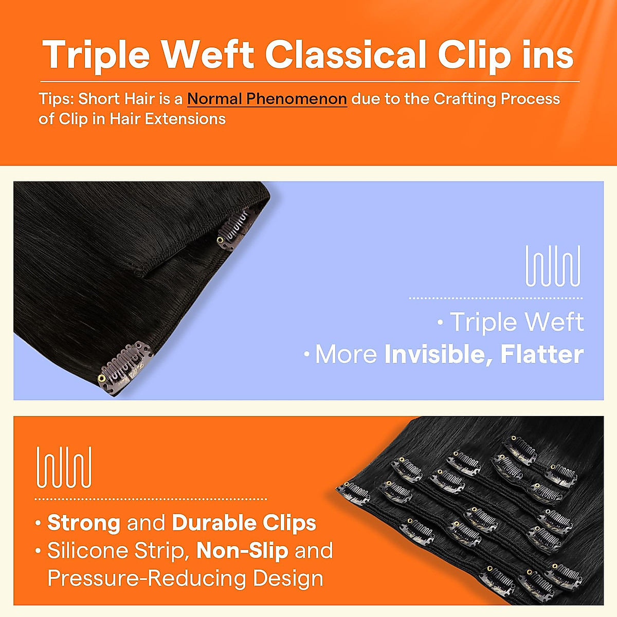 Full Shine Black Clip in Hair Extensions 24 Inch Remy Hair Extensions Clip in Human Hair Jet Black Natural Hair Clip in Extensions for Long Hair Black Hair Extensions 7 Pieces