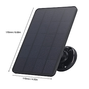 Pyhodi Solar Panel for Security Camera, 10W Solar Battery Charger Kit, Continuous Solar Power for Camera, Micro USB Camera Charging Solar Panel for Appliances, Adjustable Wall Mount (Black)