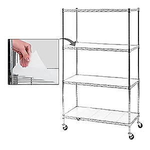Catalina Creations 4-Shelf Shelving Units on Wheels Metal Storage Rack with Shelf Liners Set of 4, Adjustable Book Shelf, Heavy Duty Shelves for Garage Kitchen Pantry (30" W x 14" D x 50" H)