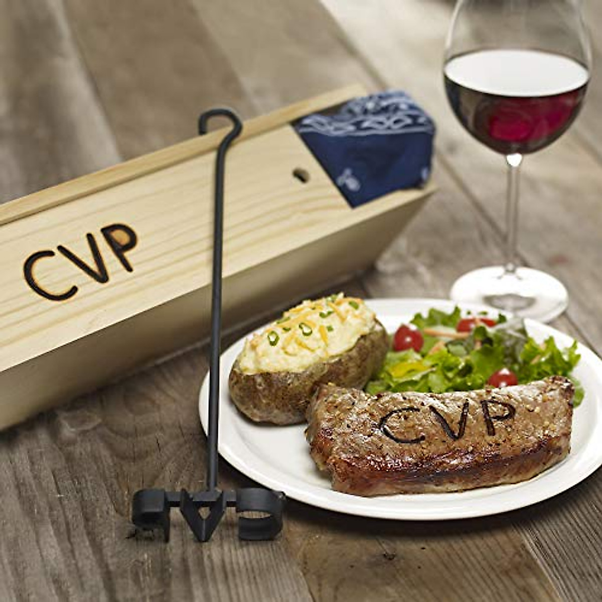 BBQ Fans Classic Monogram Branding Iron for Steak, Buns, Wood & Leather