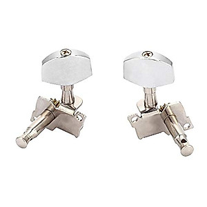 Ukulele Tuning Pegs, 2L2R Classical Style Ukulele Tuning Pegs Machine Heads for Ukulele DIY Parts (Silver)