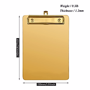 Ismosm Clipboards Sturdy Stainless Steel Clipboard Heavy-Duty Metal Clipboard for Office, School, Hospital, Diners, Hotel, Restaurant, Coaching (A5)