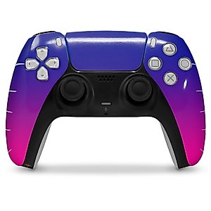 WraptorSkinz Skin Wrap compatible with Sony PS5 DualSense Controller Smooth Fades Hot Pink Blue (CONTROLLER NOT INCLUDED)