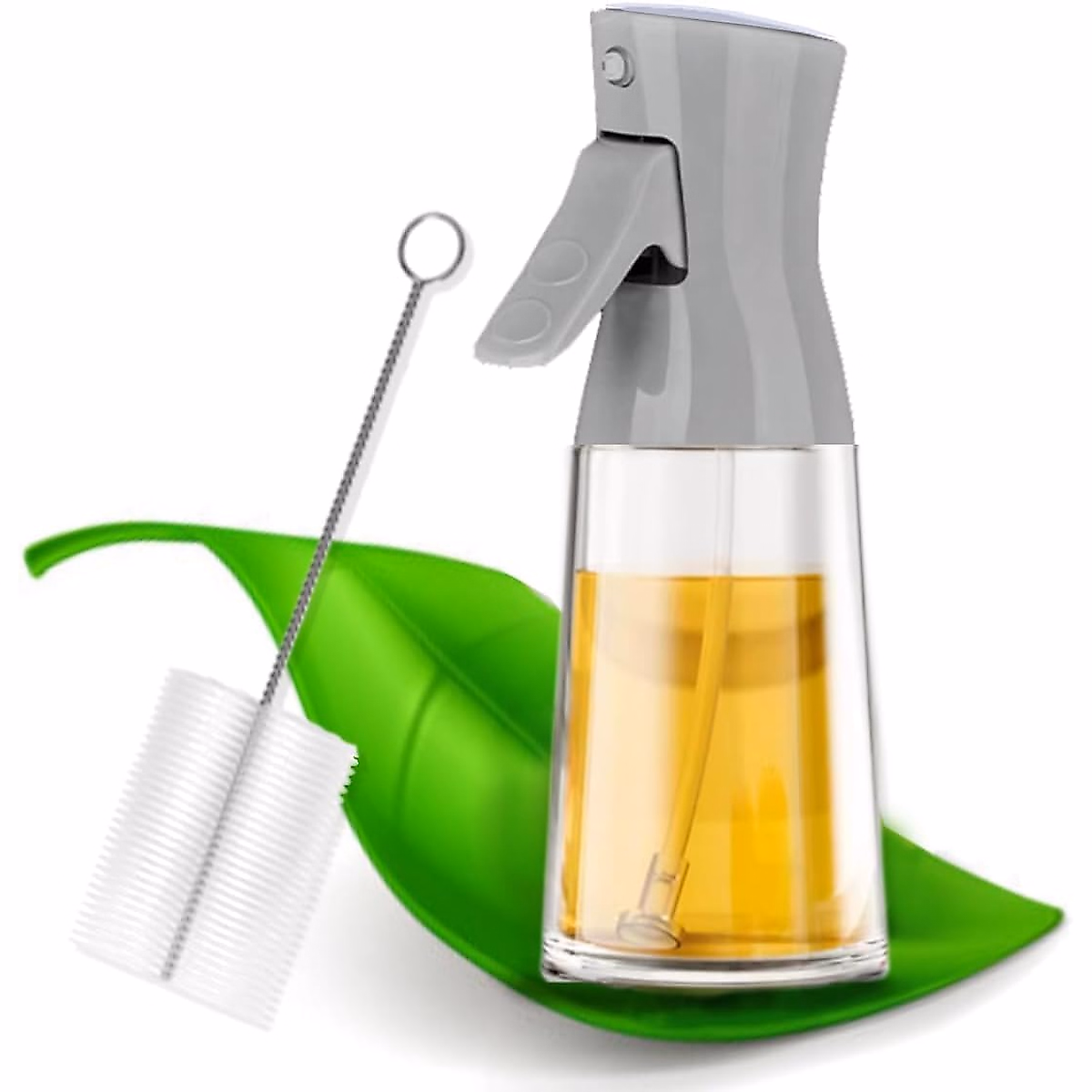 180ml Glass Olive Oil Sprayer, Oil Sprayer with Brush for Cooking - Thick Glass, Strong Spray Force, Kitchen Gadgets Accessories