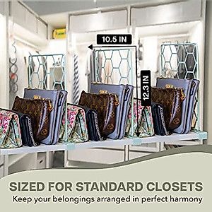 5 star moon, 3 Pcs Green Metal Closet Shelf Dividers, Heavy Duty & Rust Proof Closet Shelf Dividers for Wood Shelves,Multi-Purpose Shelves Dividers for Closet in Kitchen, Clothing, Shoes, Purses