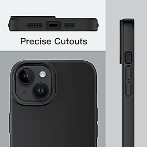 JETech Silicone Case for iPhone 14 6.1-Inch, Silky-Soft Touch Full-Body Protective Phone Case, Shockproof Cover with Microfiber Lining (Black)