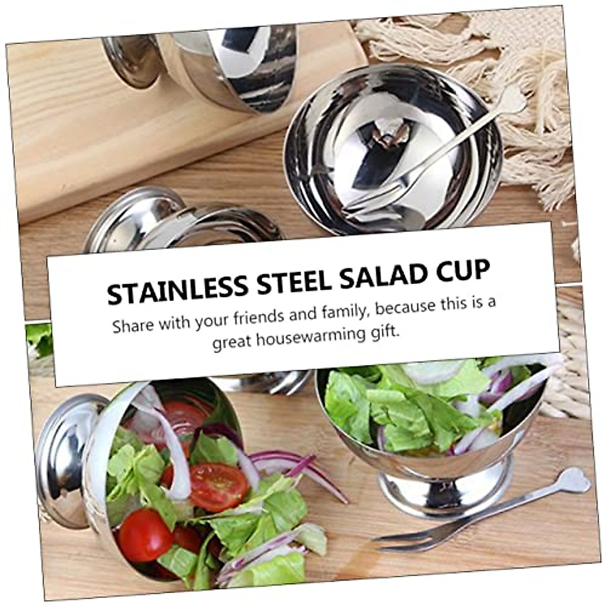 Abaodam 2 pcs Snack Bowl Reusable Tiramisu Footed Glass and Sauce DIY Cm Trifle Cup Ice Steel Wedding Appetizer Meal Bulk S/Parfait Pudding Foot Plate Prep Condiment Mixing Practical