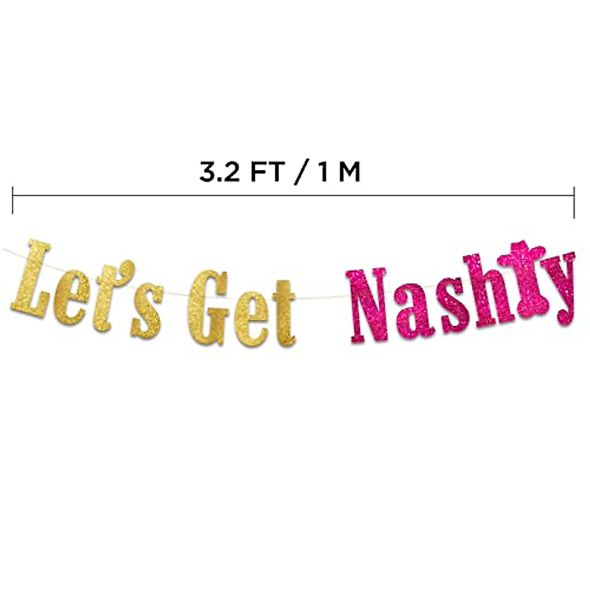 Nashville Bachelorette Party Glitter Banner – Western Cowgirl and Cowboy Bachelorette Party Decorations, Favors and Supplies
