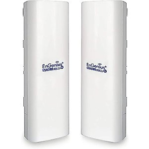 EnGenius Outdoor 5GHz 867mbps WiFi 5 CPE/Client Bridge, 27dBm Transmit Power, 16 dBi High-Gain Antenna Extend Network up to 5 Miles, PTP/PTMP, IP55 housing, TAA& NDAA Compliant, 2-Pack [ENH500v3 KIT]