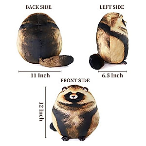 Cute Raccoon Plush Pillow - 12" Soft Stuffed Animal Toy for Kids & Gifts