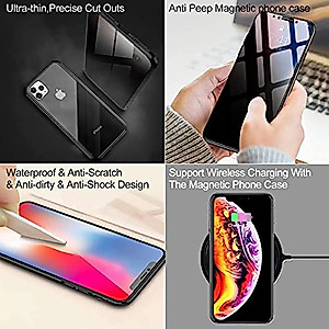 Privacy Magnetic Case for iPhone 13 Pro Max, Anti Peep Magnetic Adsorption Privacy Screen Protector Double Sided Tempered Glass Metal Bumper Frame Anti-Peeping Anti-Spy Case Cover for iPhone 13 ProMax