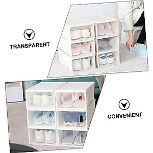 CHILDWEET Shoes Organiser Window Design 2 Pack Shoe Showcase Box Large Storage Case for Shoes Socks Underwear