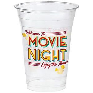 Amscan Clear Plastic Tumblers - Perfect For Parties & Tropical-Themed Events, Movie Night, 16 oz, Packs of 20